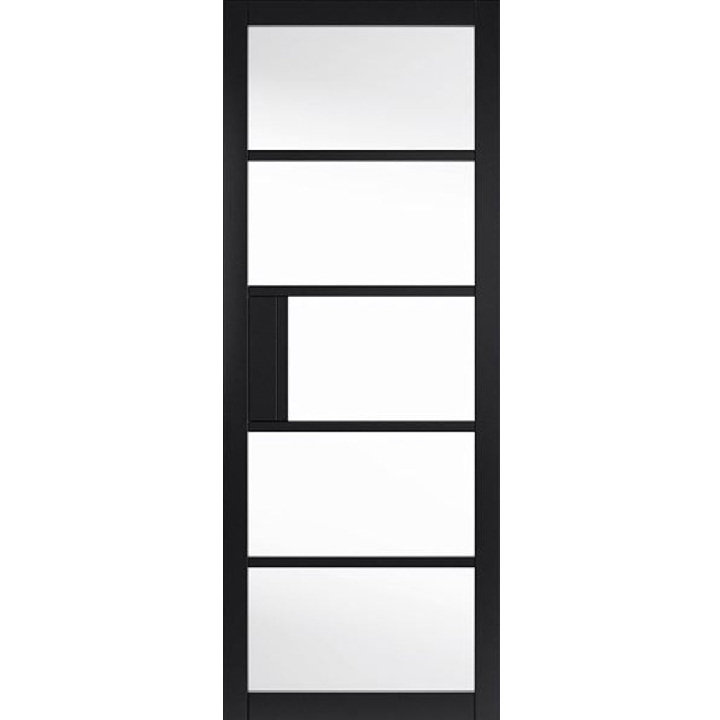 Top Mounted Black Sliding Track & Double Door - Industrial Metro Black