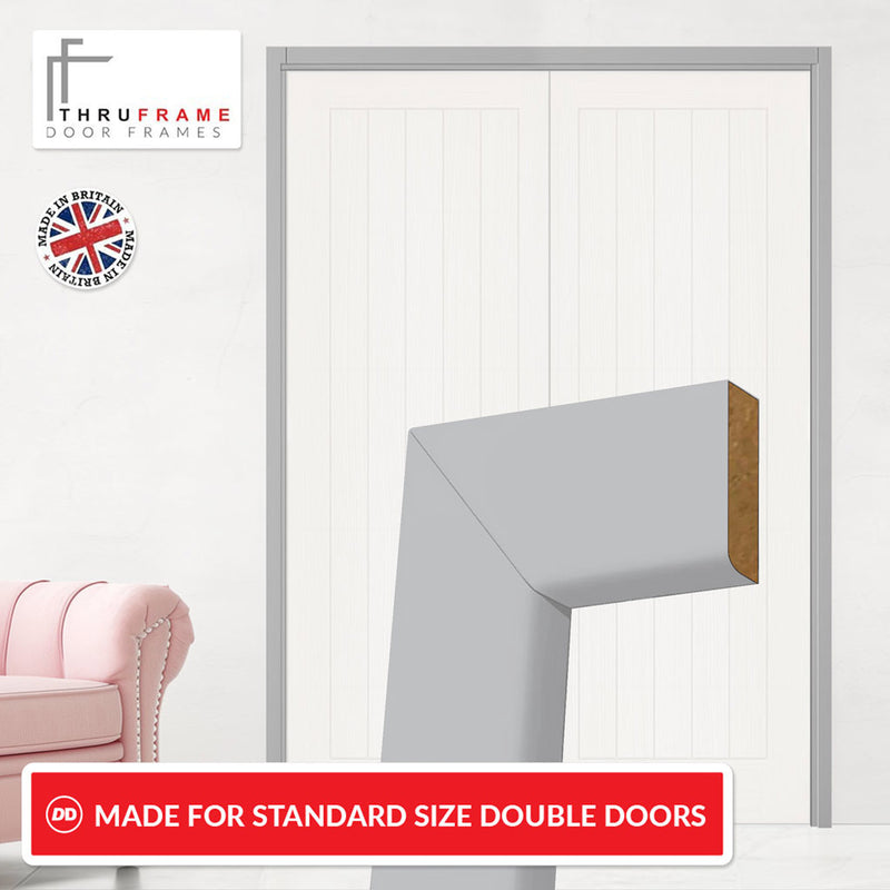 Made to Size Thruframe Interior Mist Grey Primed Door Lining Frame and ...