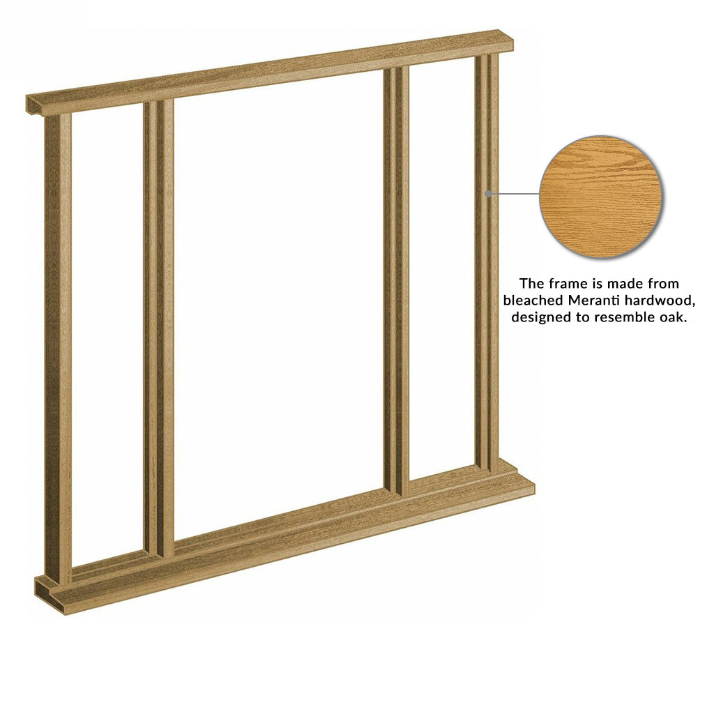 External LPD Universal Oak Door Frame - Shown with Twin Side Apertures