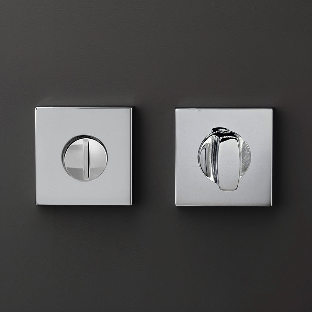 Quantum Bathroom Square Thumb Turn - Polished Chrome