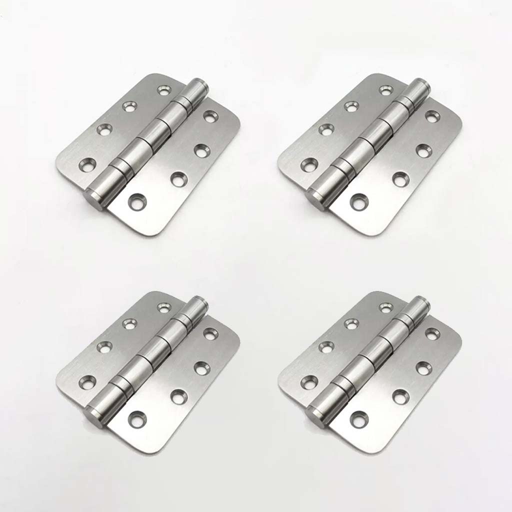 4x Cratus Exterior Satin Stainless Steel Radius Corner Hinges - 102x76