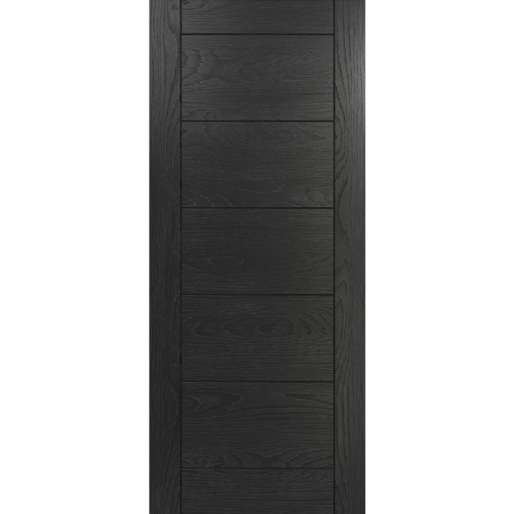 Seville Brushed Black Oak Internal Door Pair - Prefinished