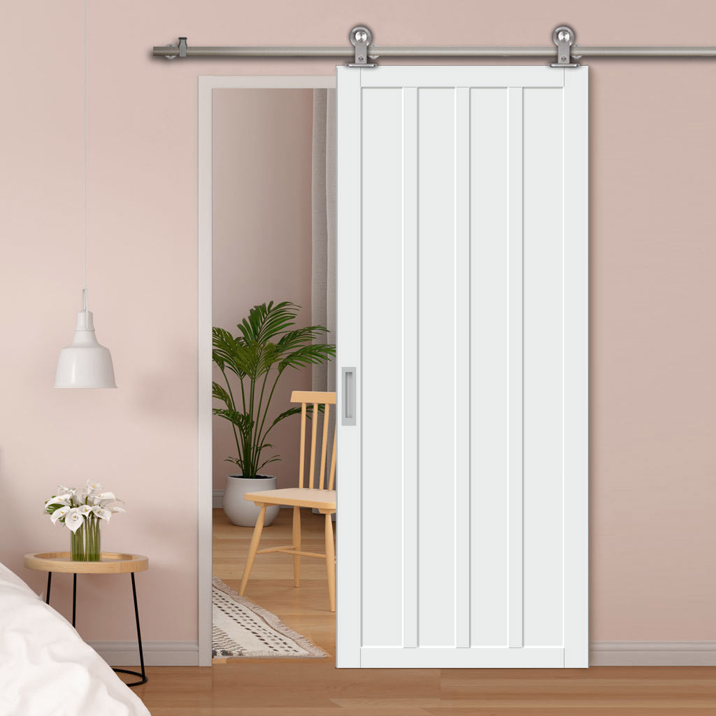Sirius Tubular Stainless Steel Track & Solid Wood Door - Eco-Urban® Si