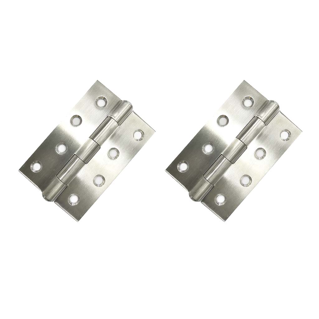 One Pair of Ares Loft Style Satin Stainless Steel Square Cornered Hing