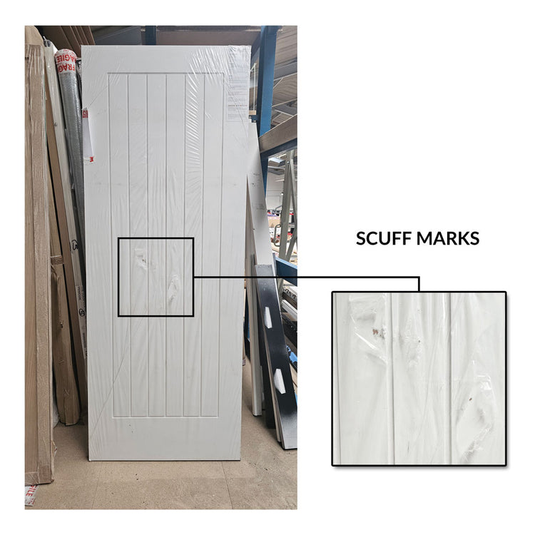OUTLET - Suffolk Flush Door - White Primed - Corner damage – Direct Doors