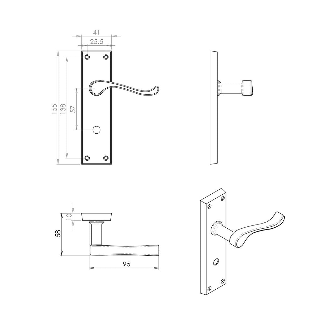 Outlet - CBS54WC Victorian Scroll Handles PB