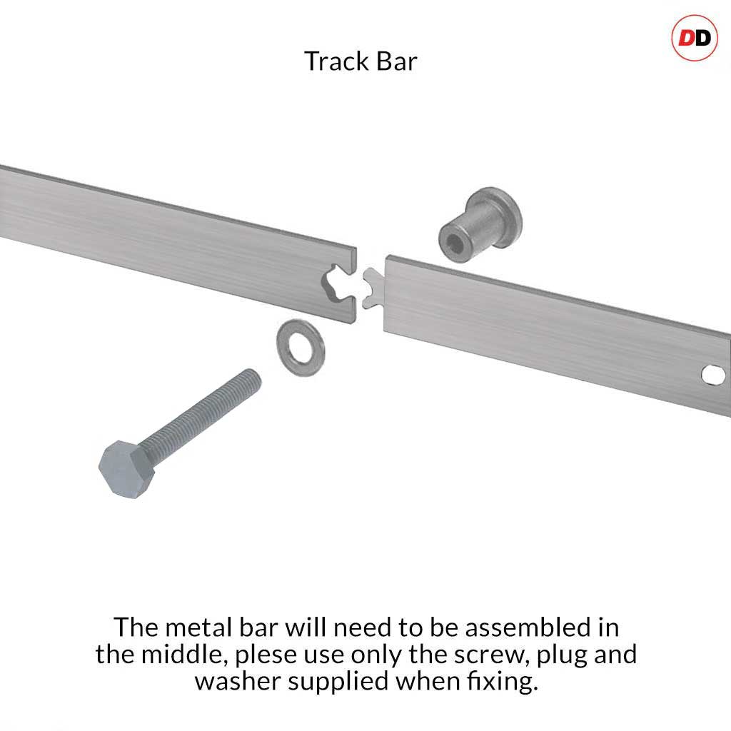 Top Mounted Stainless Steel Sliding Track & Coventry Prefinished Walnu