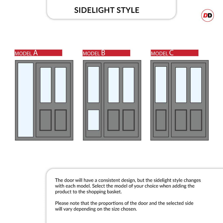 Exterior Colonial 2L 2P Front Door with Single Sidelight - Customisabl ...