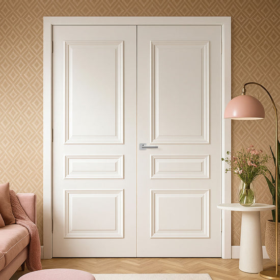Windsor White Primed Panel Internal Door Pair – Direct Doors