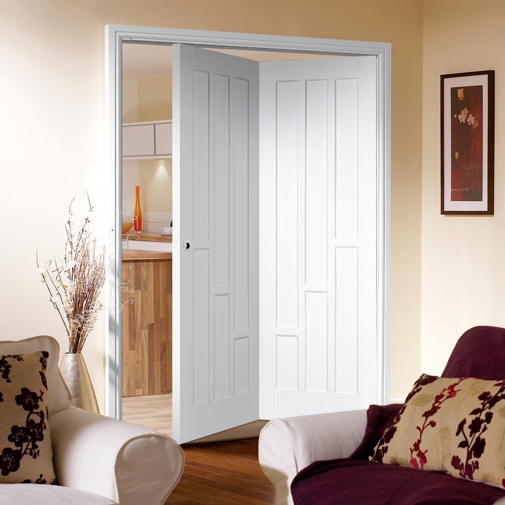 Two Folding Doors & Frame Kit - Coventry 2+0 Folding Panel Door - Whit