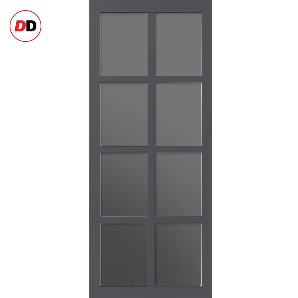 Perth 8 Pane Solid Wood Internal Door UK Made DD6318 - Tinted Glass ...