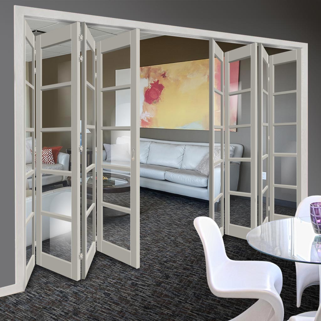 Eight Folding Door & Frame Kit - Eco-Urban® Bedford 5 Pane DD6205C 4+4