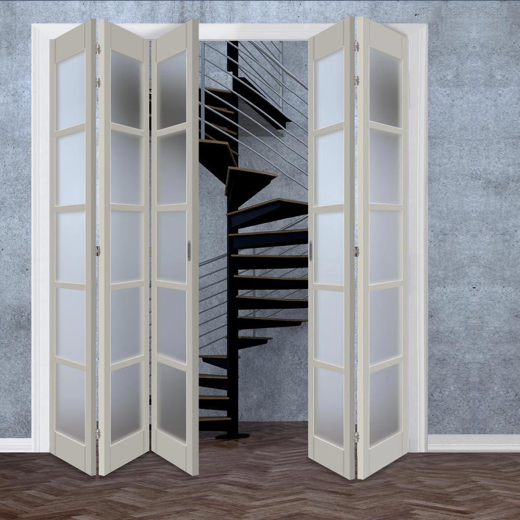 Five Folding Door & Frame Kit - Eco-Urban® Bedford 5 Pane DD6205F 3+2