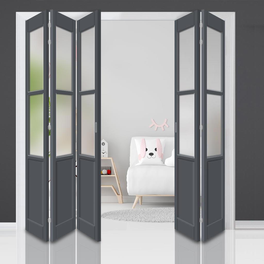 Five Folding Door & Frame Kit - Eco-Urban® Berkley 2 Pane 1 Panel DD62
