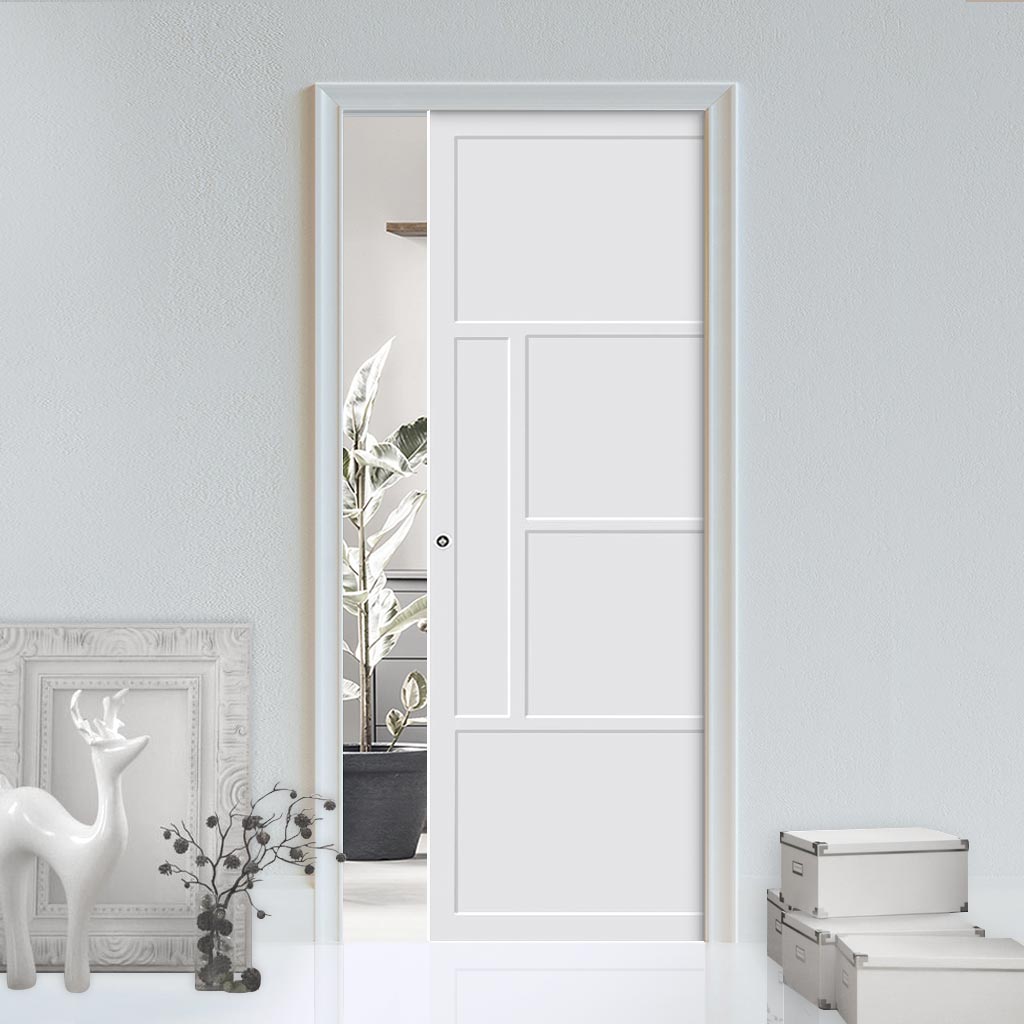 Bespoke Handmade Eco-Urban® Boston 4 Panel Single Evokit Pocket Door D