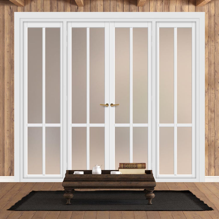 Urban Ultimate® Room Divider Bronx 4 Pane Door Pair DD6315F - Frosted ...