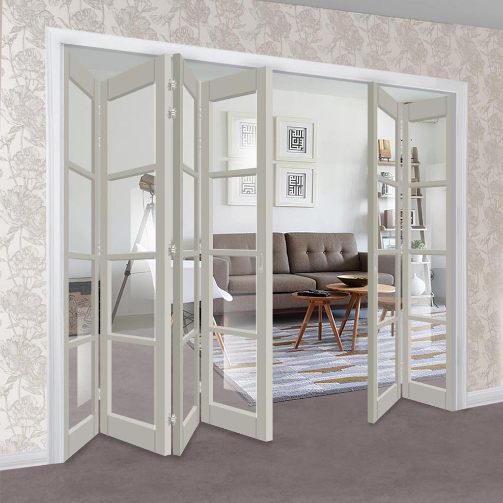 Six Folding Door & Frame Kit - Eco-Urban® Brooklyn 4 Pane DD6204C 4+2