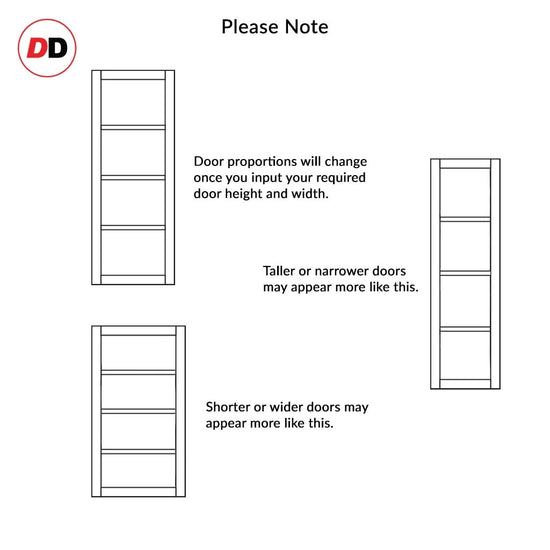 Brooklyn 4 Pane Solid Wood Internal Door UK Made DD6308 - Tinted Glass ...