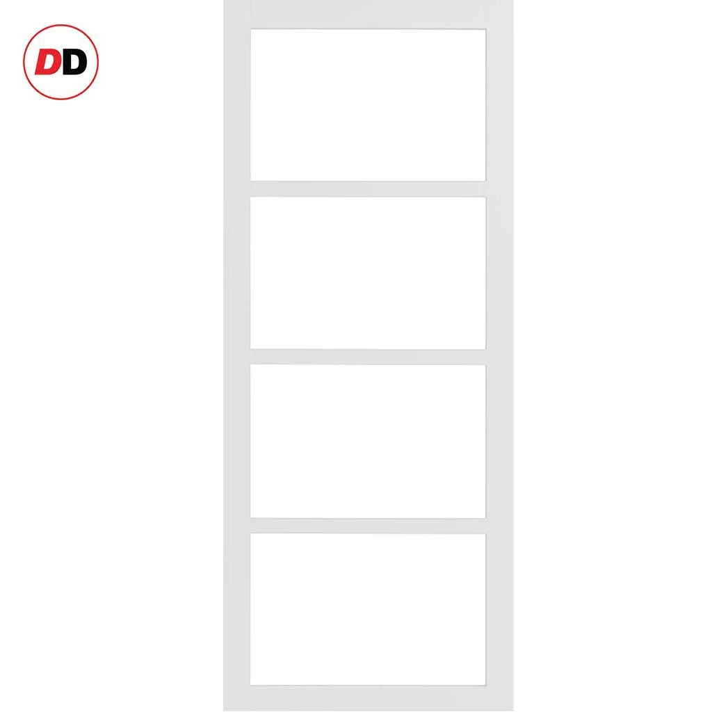 Top Mounted Black Sliding Track & Solid Wood Double Doors - Eco-Urban®