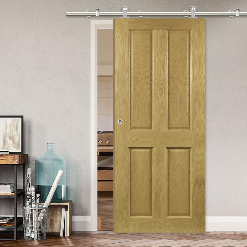 Sirius Tubular Stainless Steel Sliding Track & Bury Oak Door - Prefini ...