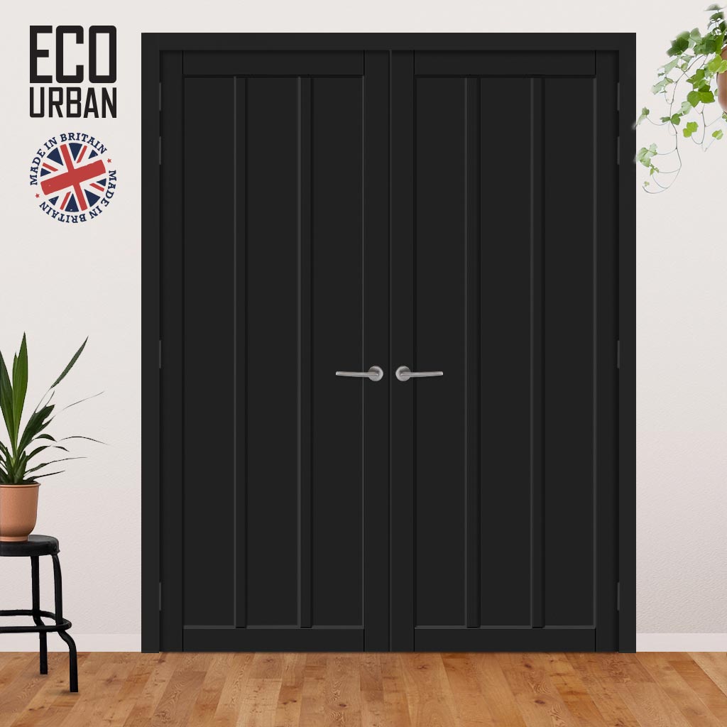 Cornwall 3 Panel Solid Wood Internal Door Pair UK Made DD6404 - Eco-Ur