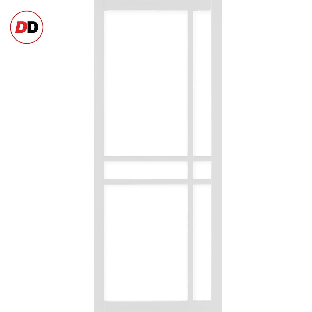Top Mounted Black Sliding Track & Solid Wood Door - Eco-Urban® Glasgow