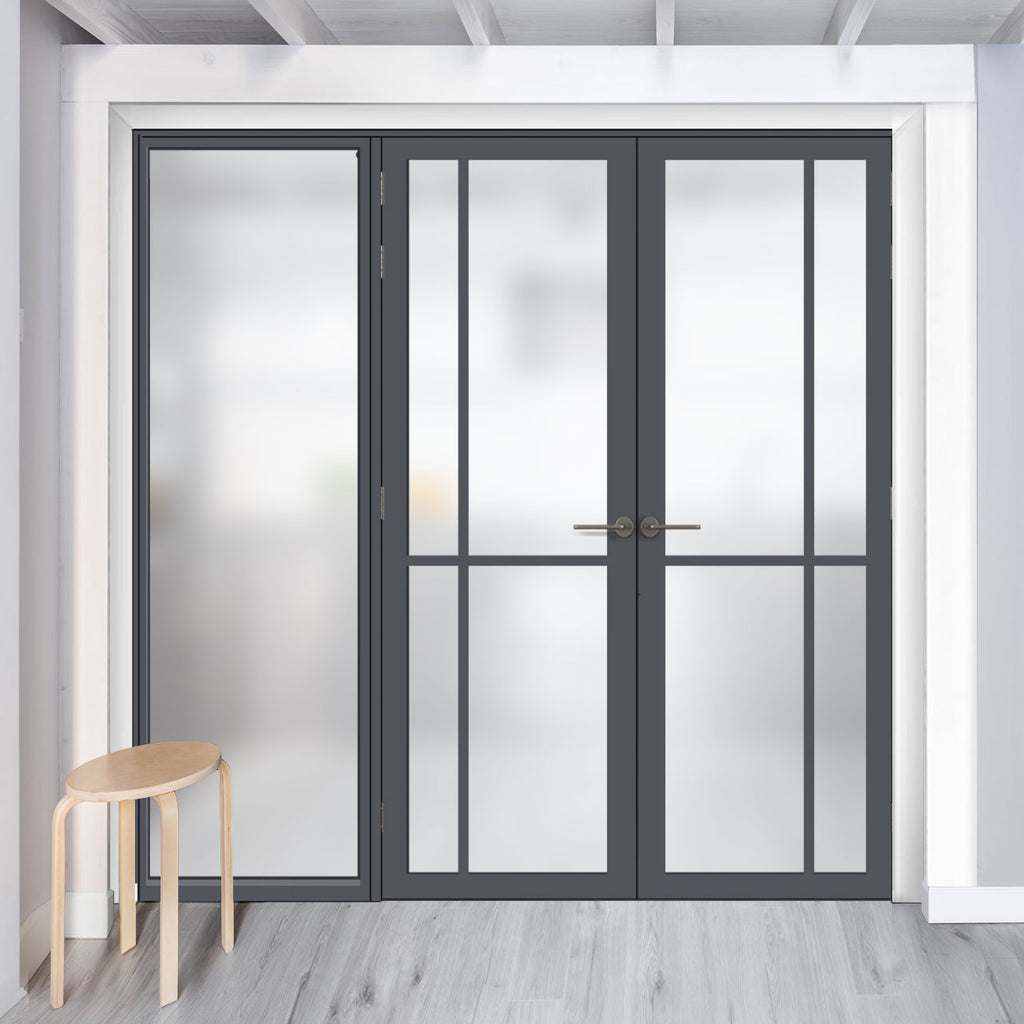 Room Divider - Handmade Eco-Urban® Marfa Door Pair DD6313F - Frosted G