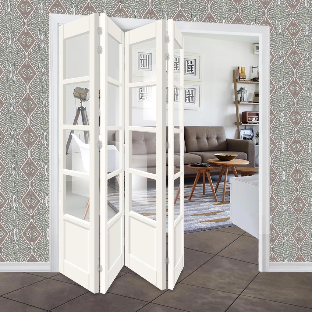 Four Folding Door & Frame Kit - Eco-Urban® Hereford 4 Pane 1 Panel DD6