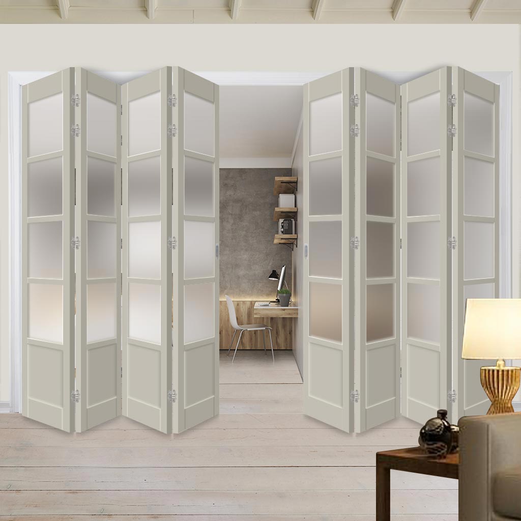 Eight Folding Door & Frame Kit - Eco-Urban® Hereford 4 Pane 1 Panel DD