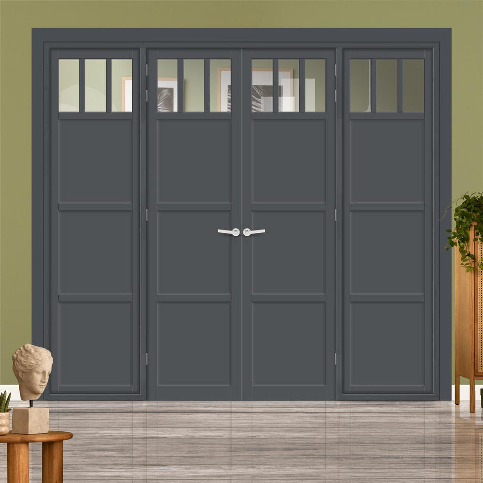 Urban Ultimate® Room Divider Lagos 3 Pane 3 Panel Door Pair DD6427C wi ...