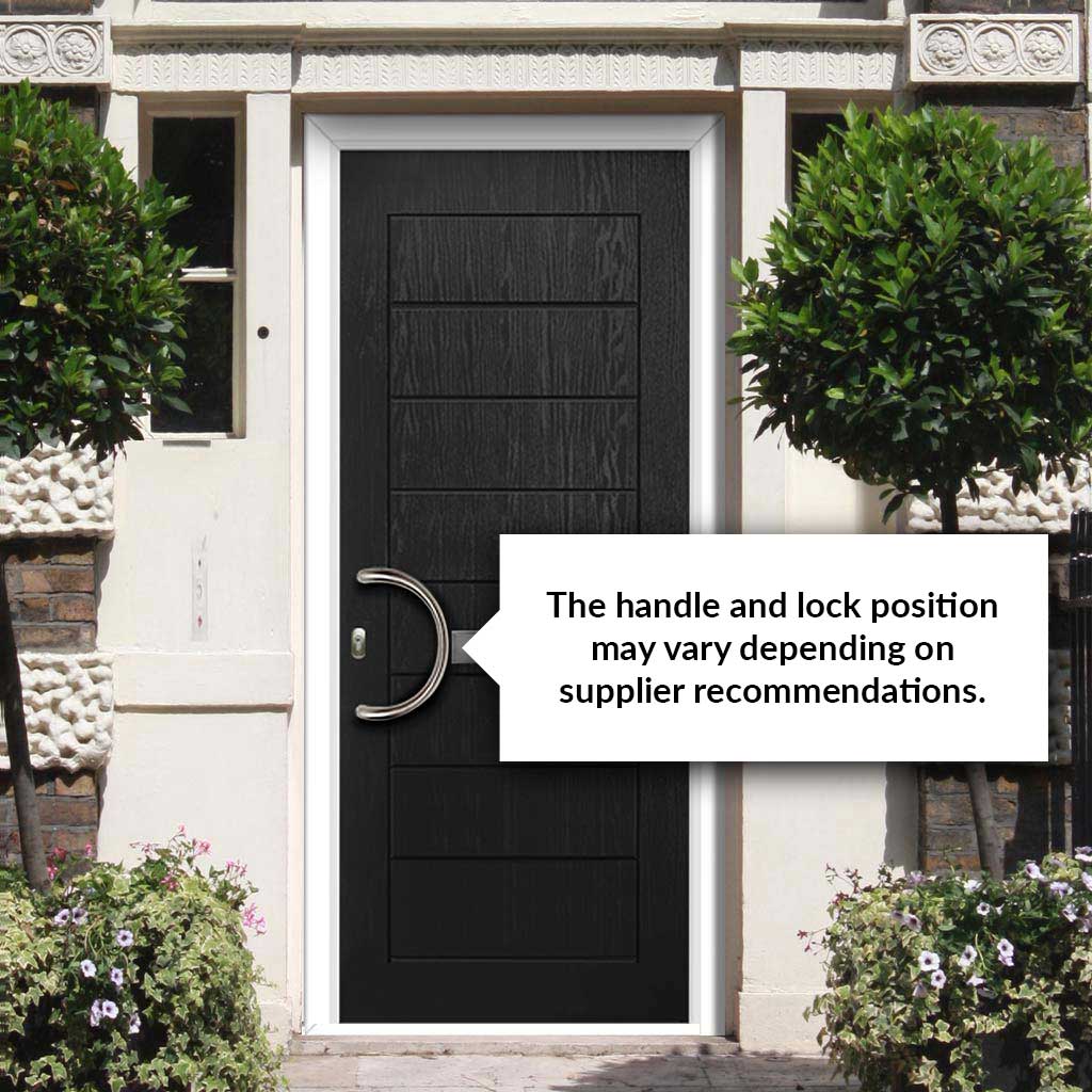 Solid Urban Style Composite Front Door Set - Shown in Black