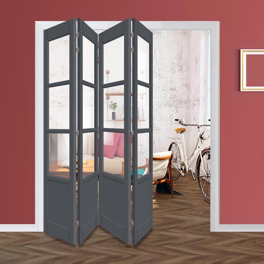 Four Folding Door & Frame Kit - Eco-Urban® Staten 3 Pane 1 Panel DD620