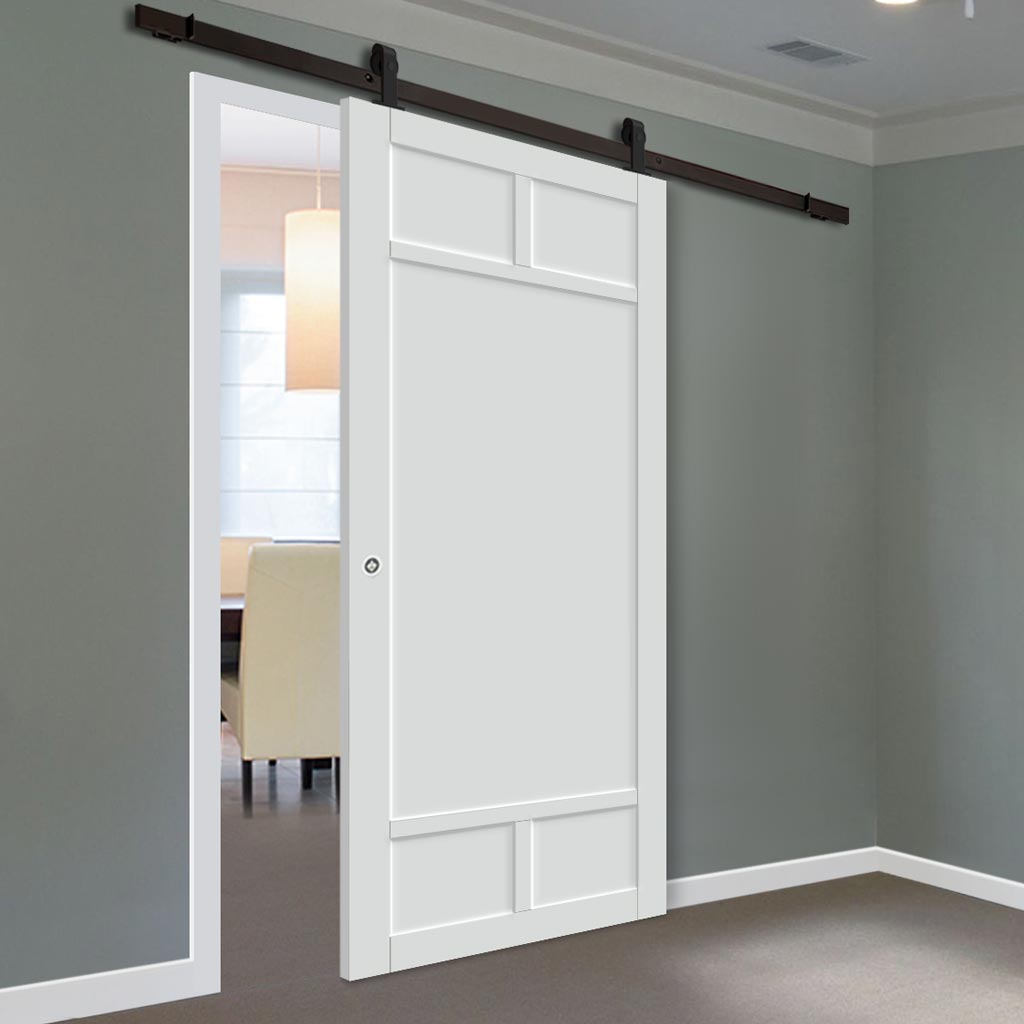 Top Mounted Black Sliding Track & Solid Wood Door - Eco-Urban® Sydney