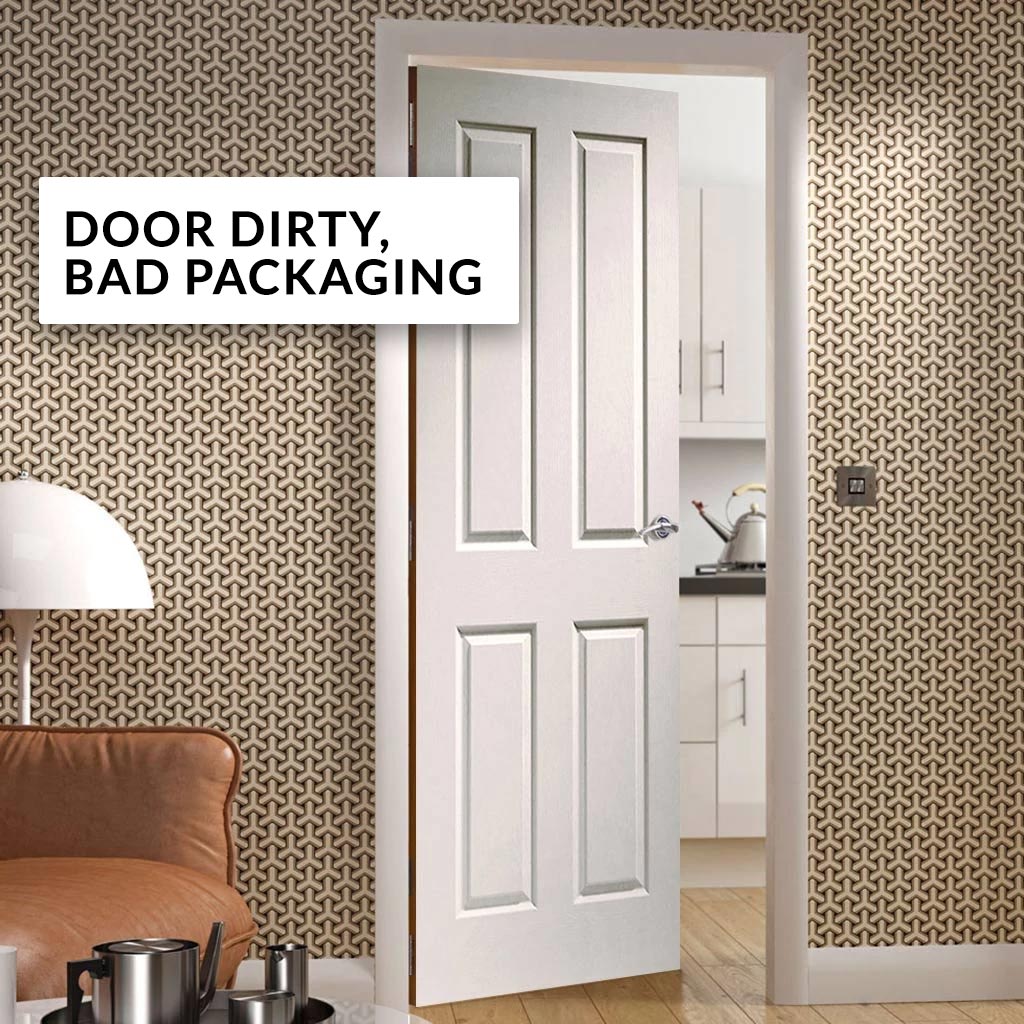 OUTLET - Fire Proof Victorian 4 Panel Fire Door - Woodgrained Surface