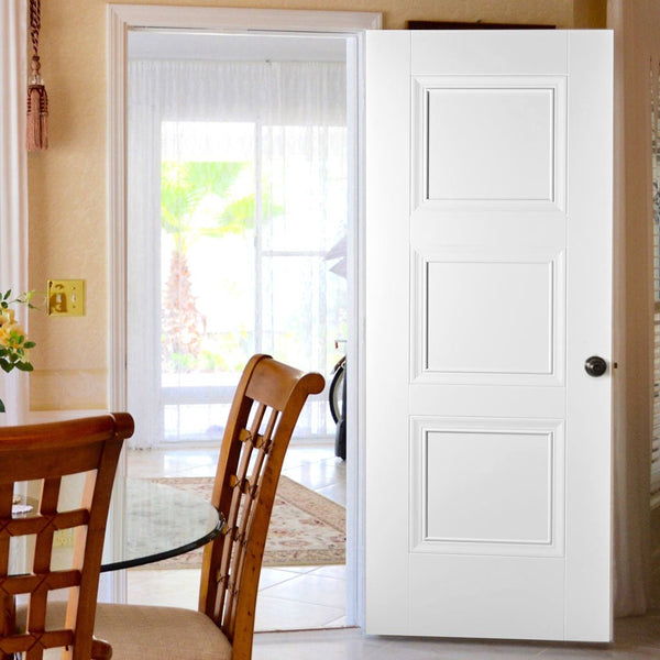 Amsterdam 3 Panel Internal Door - White Primed