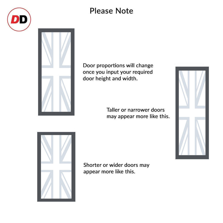 Eco-Urban Artisan® Double Evokit Pocket Door - Union Jack Flag 6mm Obs ...