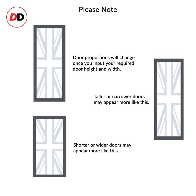 Eco-Urban Artisan® Double Evokit Pocket Door - Union Jack Flag 6mm Obs ...