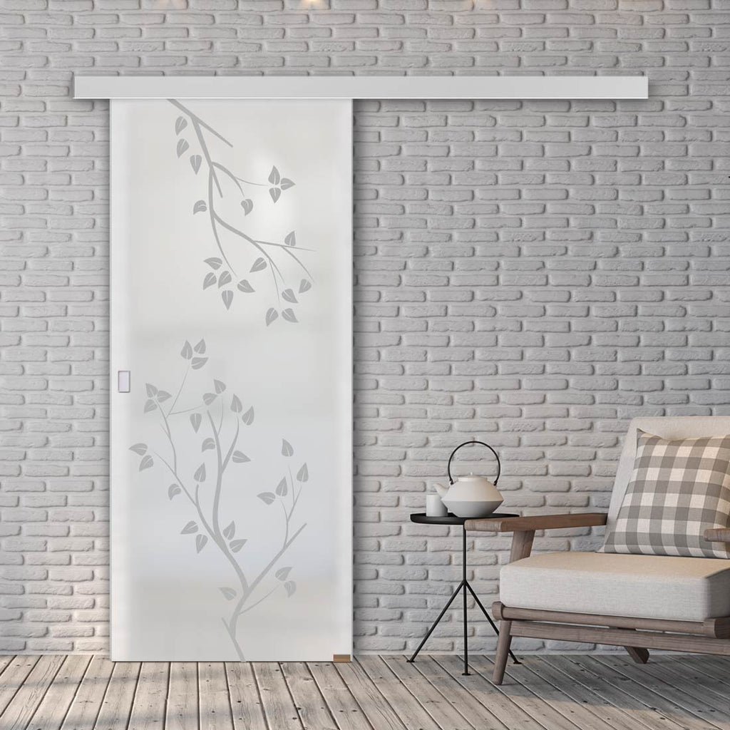 Single Glass Sliding Door - Birch Tree 8mm Obscure Glass - Obscure Pri