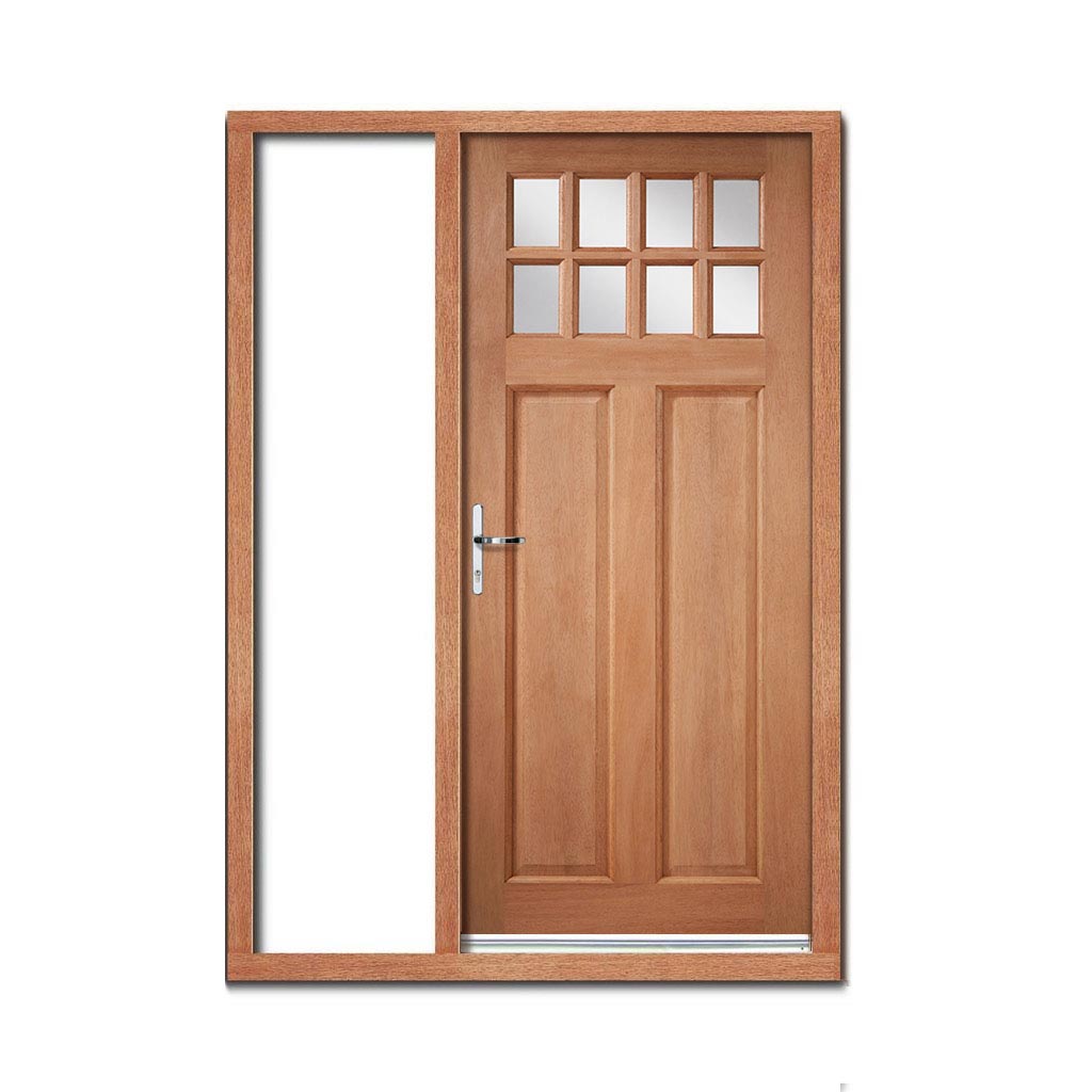 Chigwell External Hardwood Front Door and Frame Set - Clear Double Gla