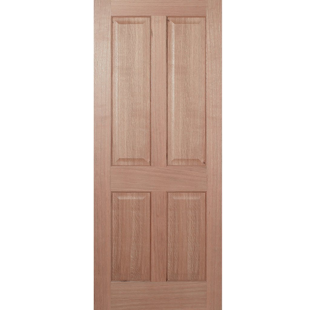 Colonial Hardwood 4 Panel External Front Door and Frame Set with Fitti
