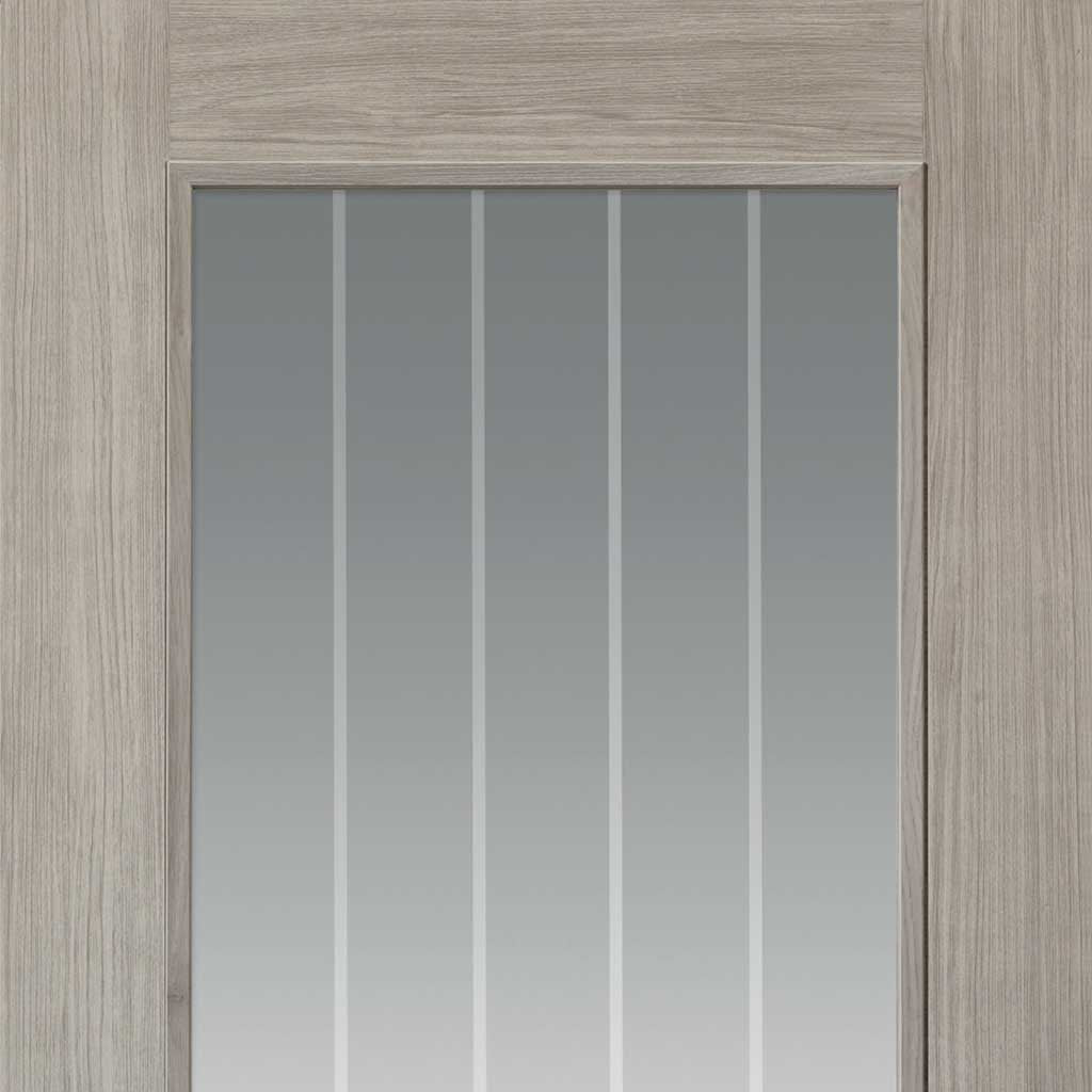 J B Kind Laminates Colorado Grey Coloured Internal Door Pair - Clear G