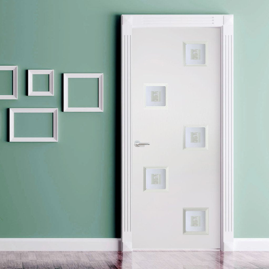 Contemporary Internal PVC Door with Charlotte Fusion 2 Geometric Desig