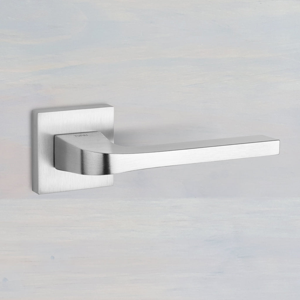 Tupai Rapido CurvaLine Valbona Lever on Square Rose - Satin Chrome