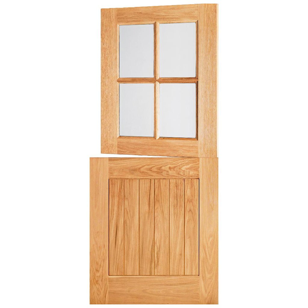 Cottage Stable 4L External Oak Back Door - Clear Double Glazing