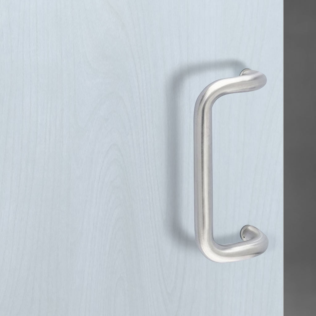 Steelworx Cranked Pull Handles (Pair) in Satin Stainless Steel Finish