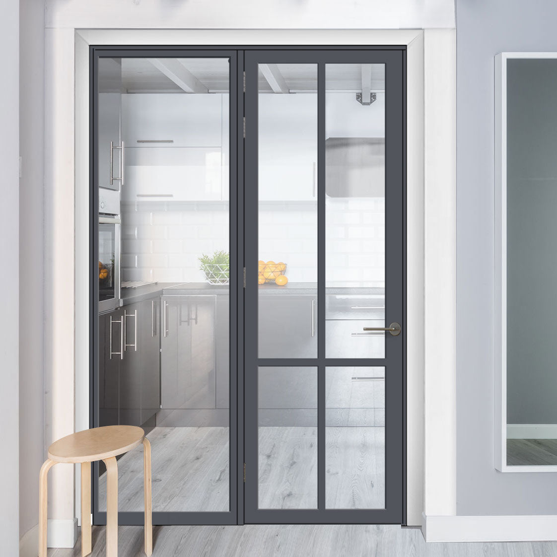 Bespoke Room Divider - Eco-Urban® Bronx Door DD6315F - Frosted Glass w ...