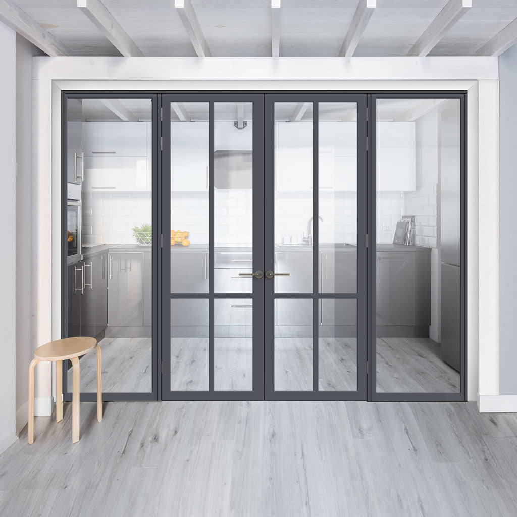 Bespoke Room Divider - Eco-Urban® Bronx Door Pair DD6315C - Clear Glas ...