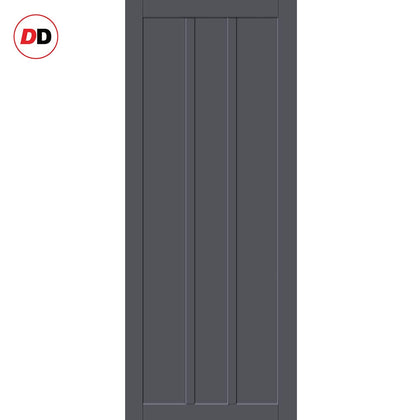 Top Mounted Black Sliding Track & Solid Wood Door - Eco-Urban® Cornwal ...