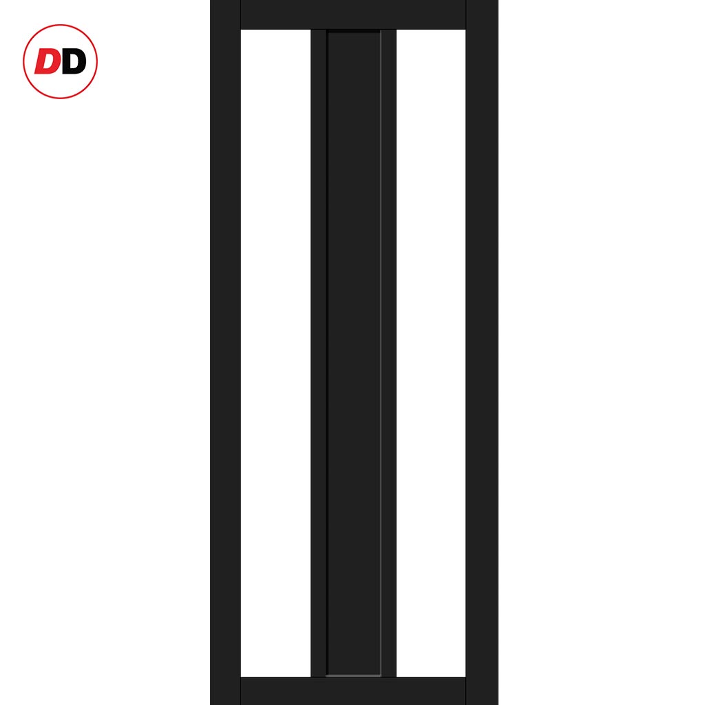Top Mounted Black Sliding Track & Solid Wood Door - Eco-Urban® Avenue