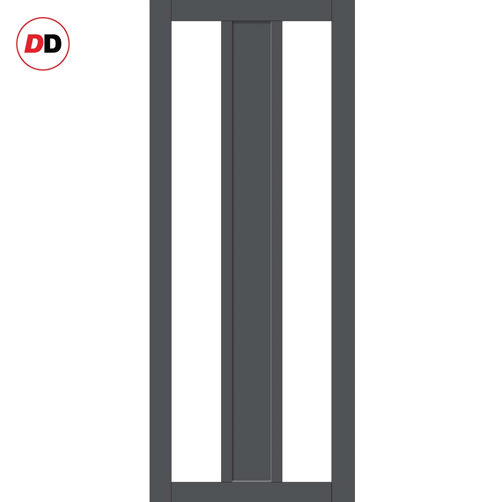 Top Mounted Black Sliding Track & Solid Wood Double Doors - Eco-Urban®